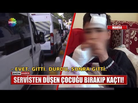 Servisten düşen çocuğu bırakıp kaçtı!