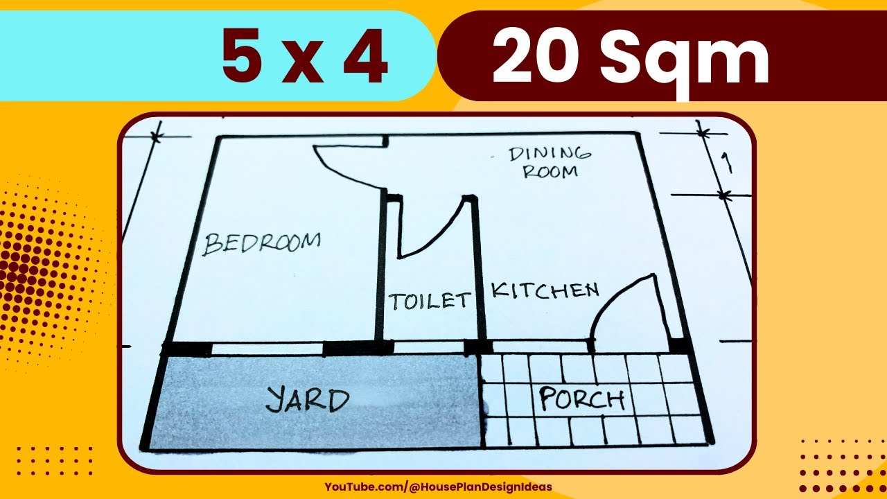 5x4 House Plan Design 20 square meter - YouTube