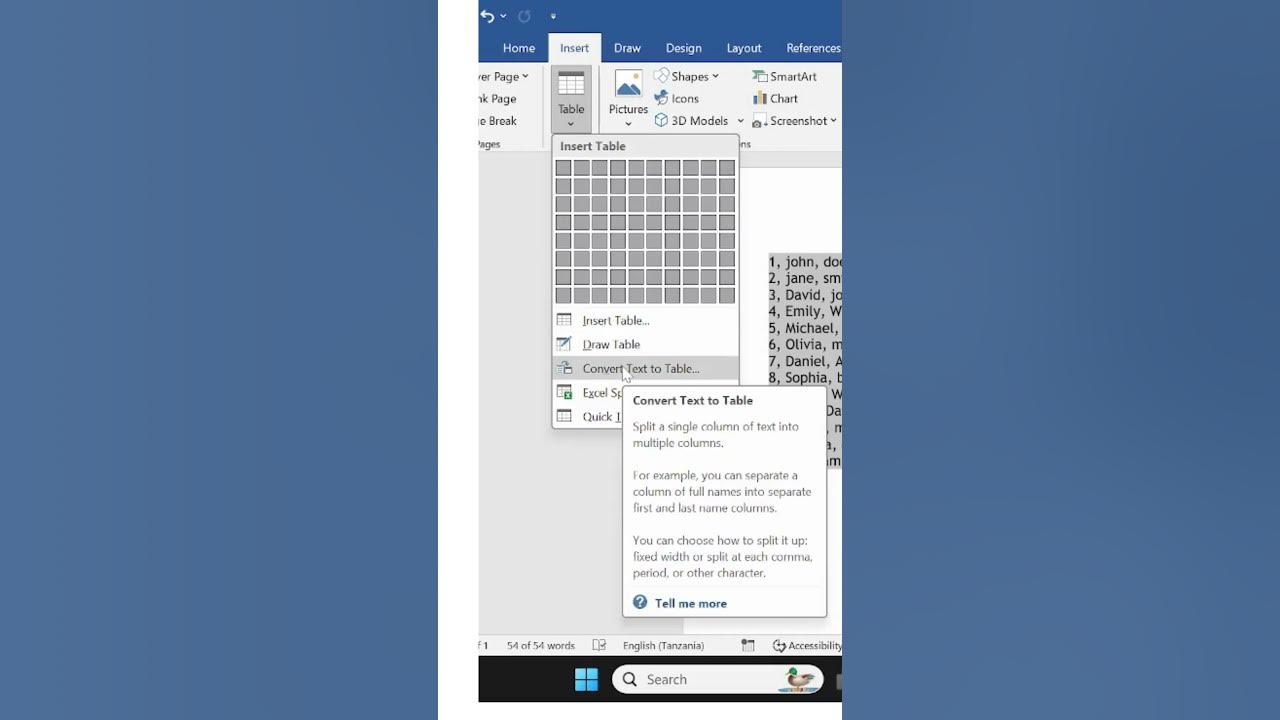 Convert Comma separated Text To Table In Microsoft Word mswordtable convert-comma-separated-text-to-table-in-microsoft-word-mswordtable