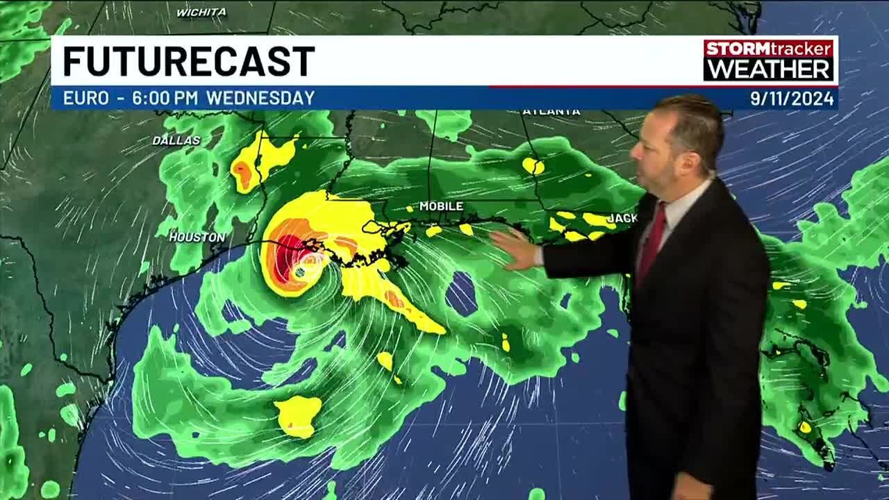 Tracking Hurricane Francine moving toward Gulf Coast landfall - YouTube