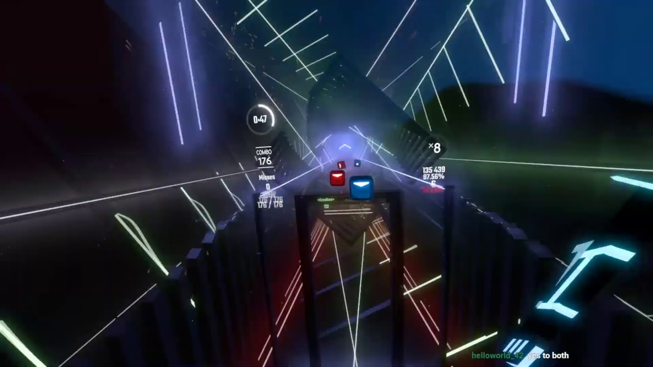 Slicing blocks in Beat Saber - YouTube