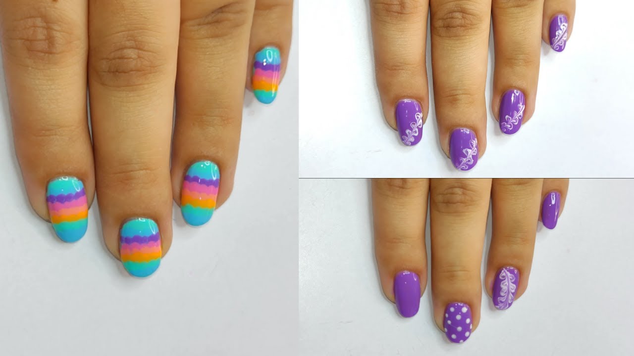 #105 top 3 nail art designs using | floral nail art design | nail art ...