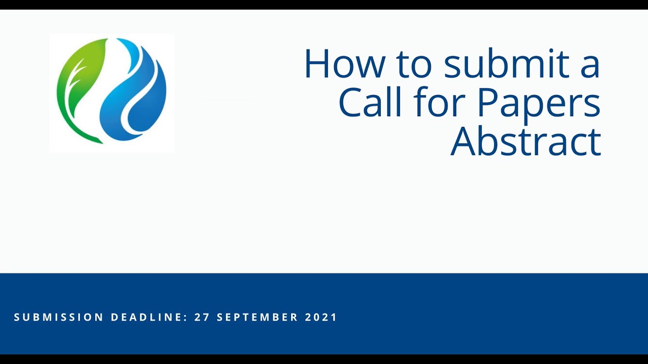 How to Submit a Call for Papers Abstract - YouTube