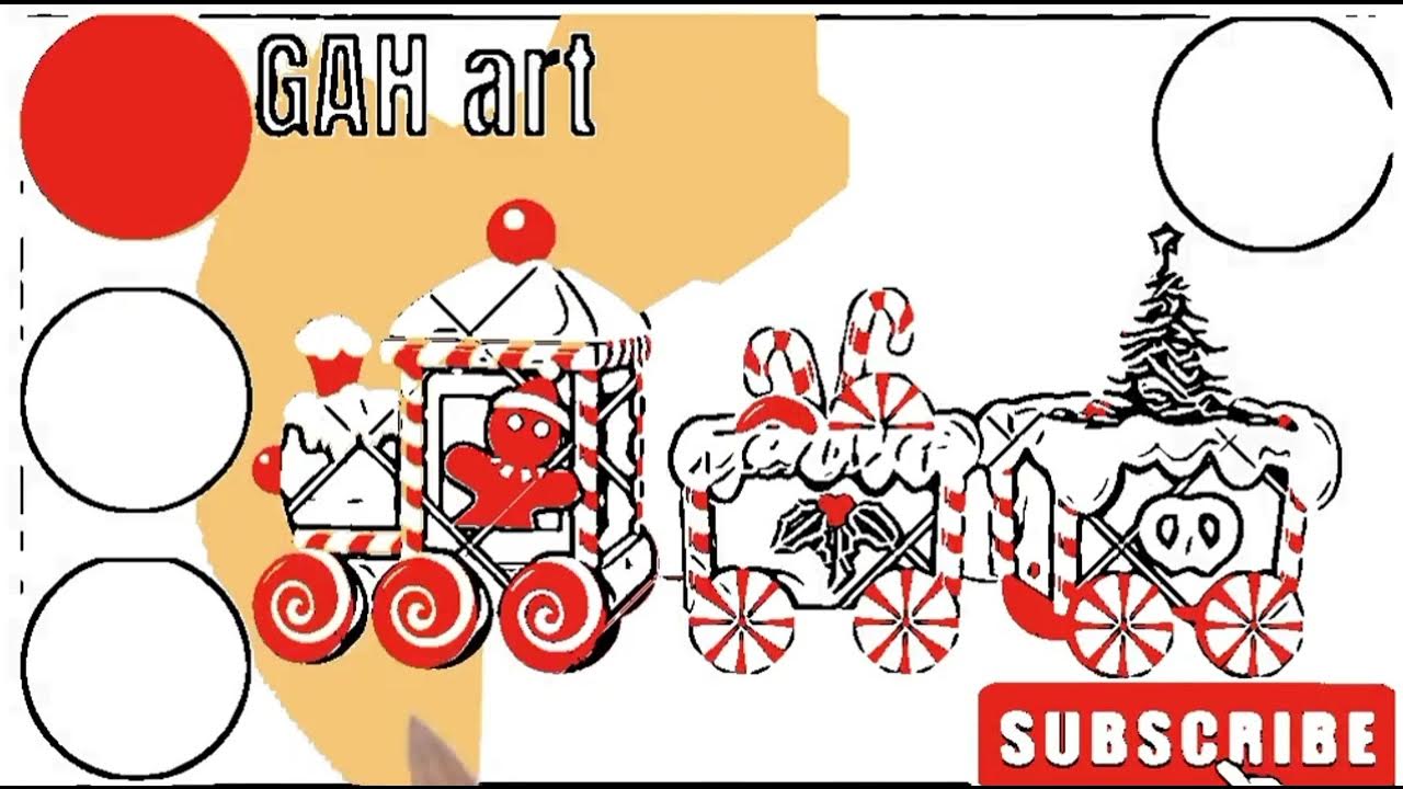 Christmas train drawing||🚂 colouring and painting for kids - YouTube