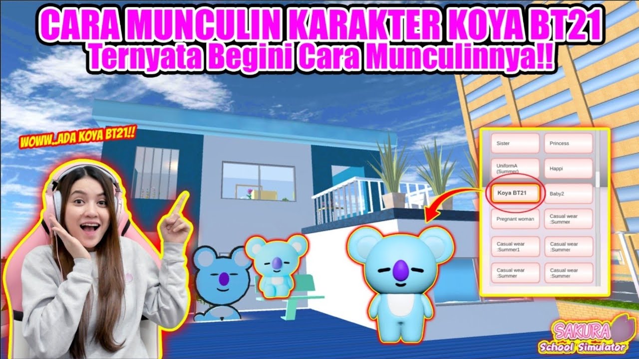 TUTORIAL MUNCULIN KARAKTER KOYA BT21!! GEMES & LUCU BANGET!! SAKURA SCHOOL SIMULATOR - PART 427 ...
