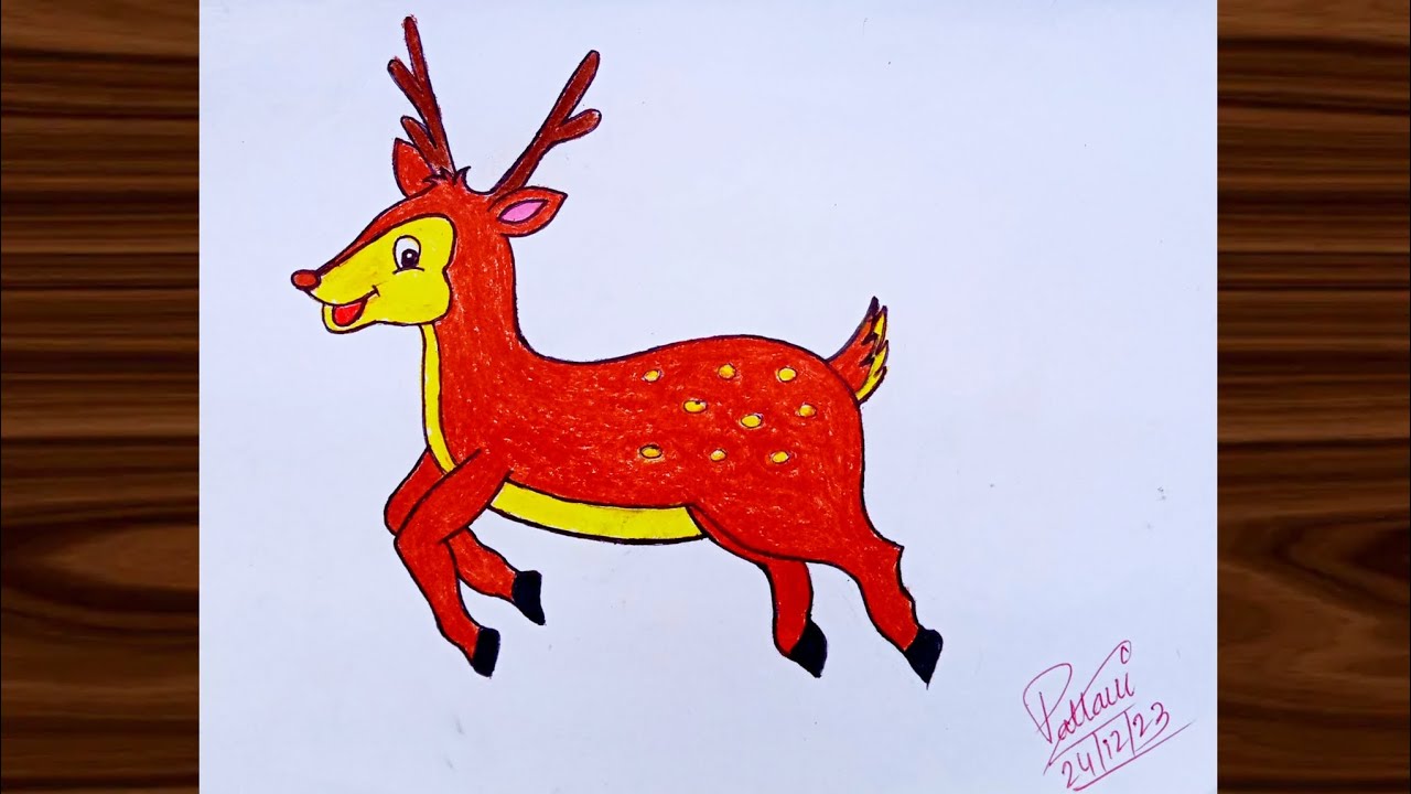 Christmas Deer Drawing|| Merry Christmas special drawing|| How to draw ...