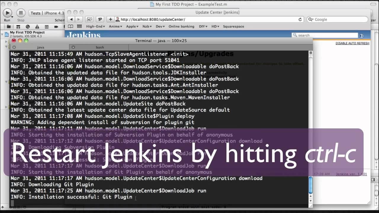 How to setup Jenkins CI with GHUnit and XCode 4 to do TDD - YouTube