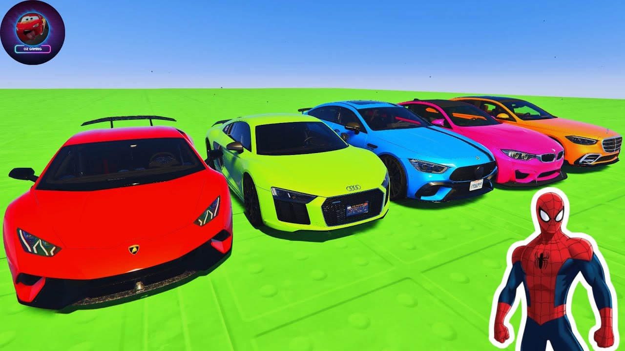SPIDER-MAN & COLORFUL SUPER CARS: AMAZING RAMP ADVENTURE! 🌟🚗 | GTA V ...