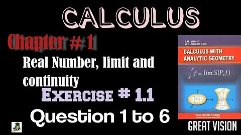 Calculus with Analytic Geometry by sm Yusuf chapter # 01 Real Numbers,Limit and continuity ...