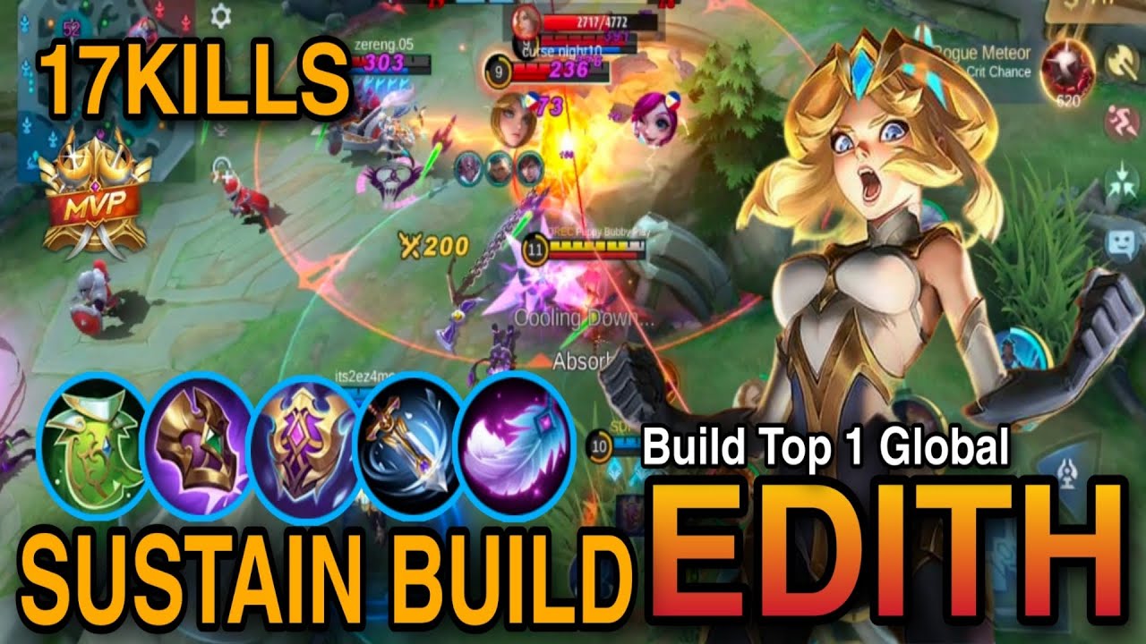 EDITH SUSTAIN BUILD 17KILLS😱|| EDITH EXP BUILD🔥|| EDITH BUILD TOP 1 GLOBAL (MLBB) - YouTube