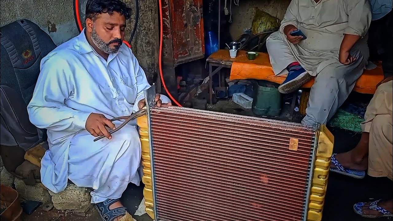 Amazing Technique of Fixing a Truck Radiator || How to Rebuild Truck ...