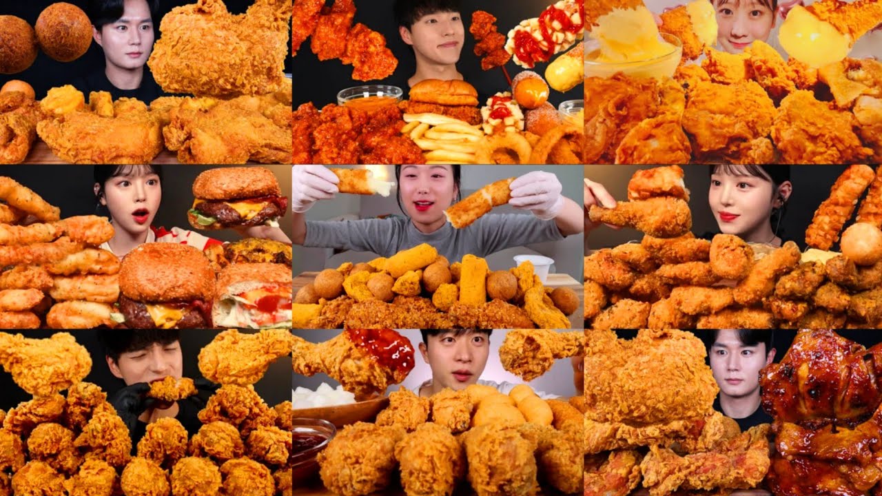 DELICIOUS FAST FOOD MUKBANG COMPILATION * BIG BITES SATISFYING CHICKEN ...