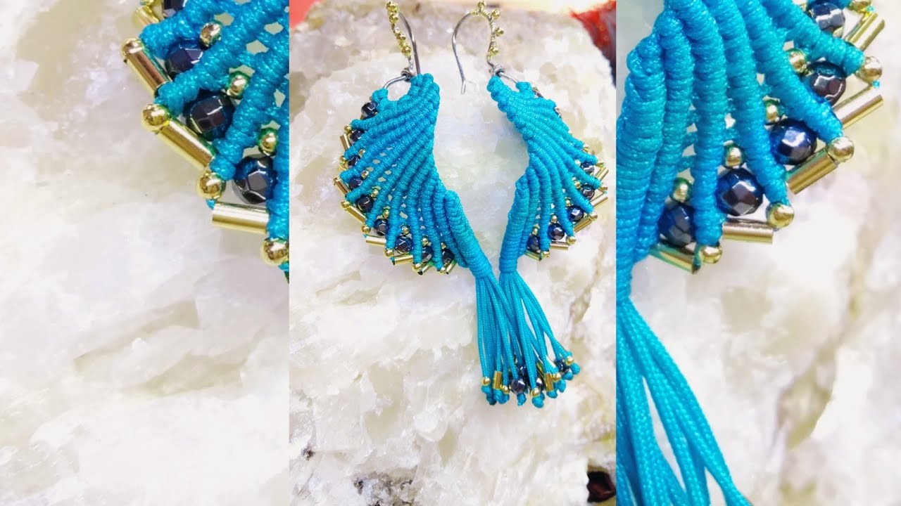 aretes en la técnica de tejido macramé ☺️😍 - YouTube