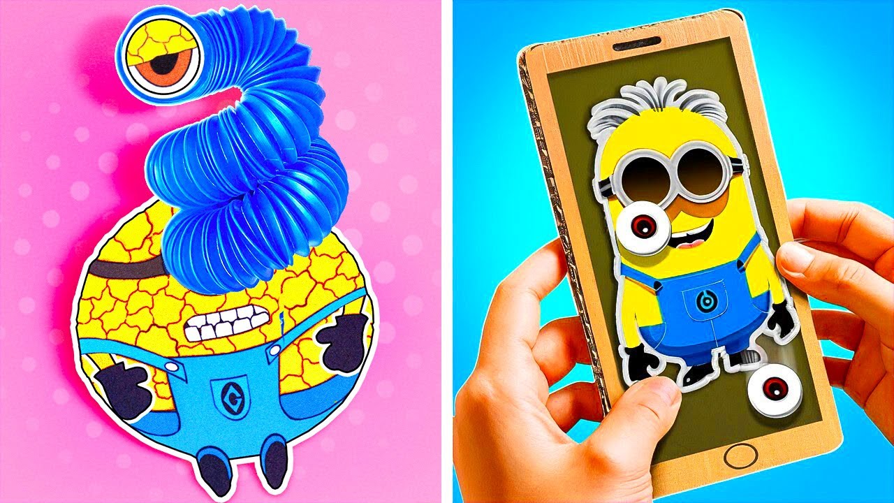 Mega Minion Cardboard Games 🍌 *Despicable Me 4 Paper Game Book* - YouTube