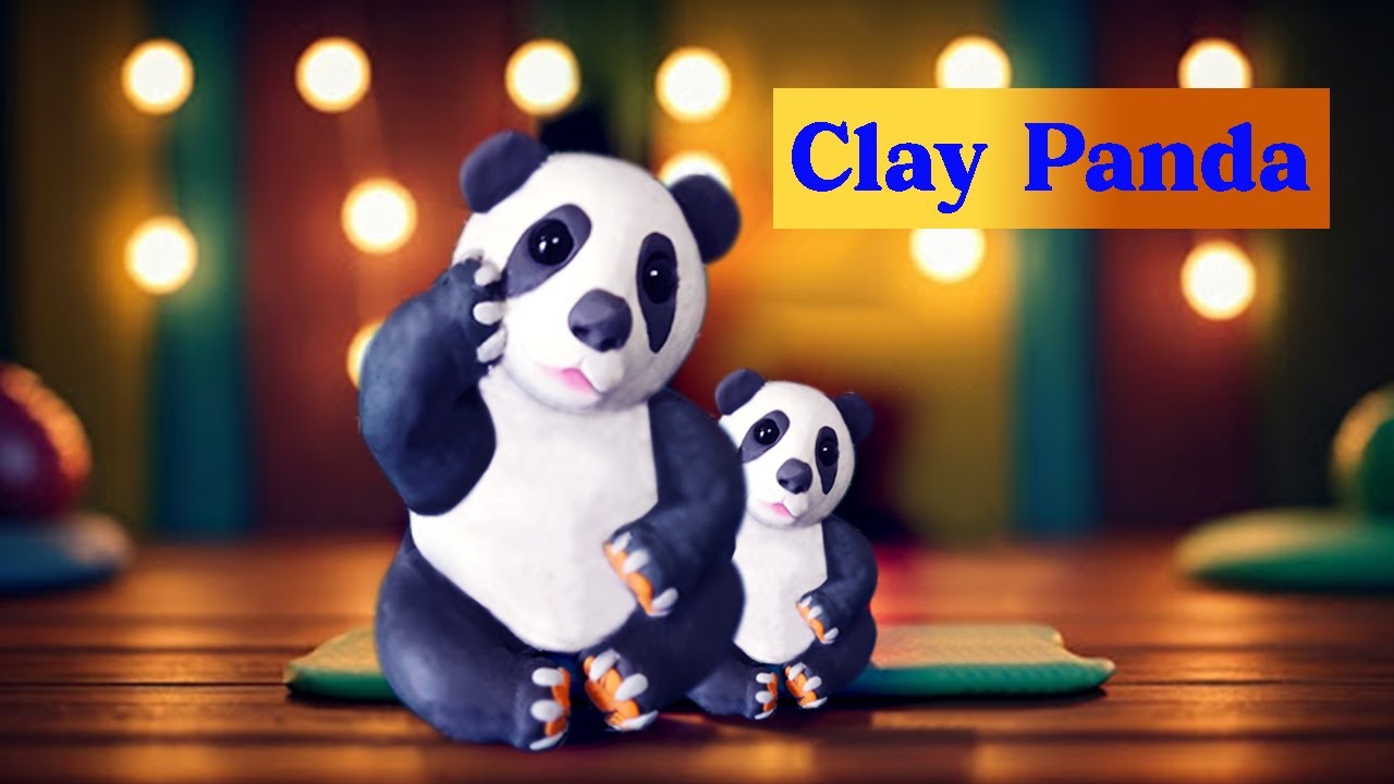 How to make a clay panda🐼 II panda clay art #diy #claypanda - YouTube