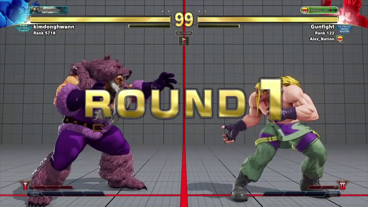 SFV/SF5 AE kimdonghwann (Zangief) vs Gunfight (Alex) Ranked Match Set ...
