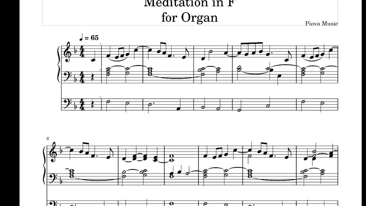 묵상곡_Meditation in F for Organ - YouTube