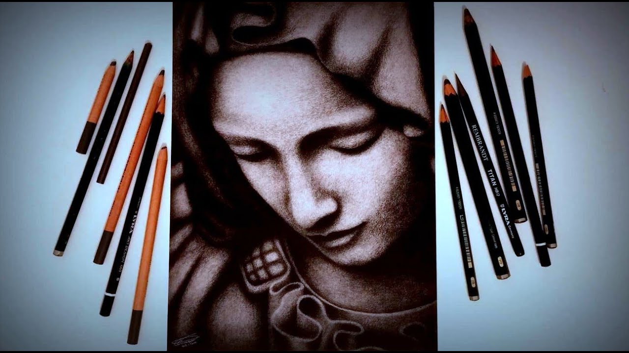 Pieta - Pencil Drawing Time Lapse - YouTube