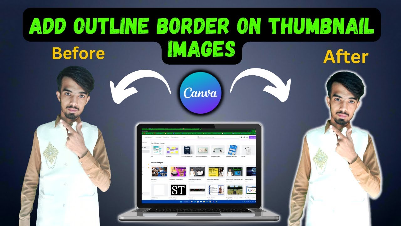 How To Add White Outline Border on Photos in CANVA - YouTube