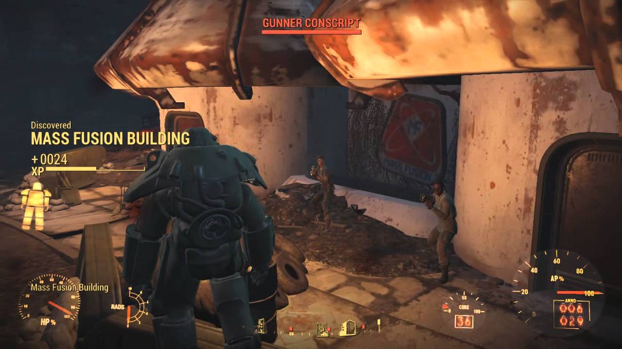 Fallout 4 - Power Armor Fall Test - YouTube