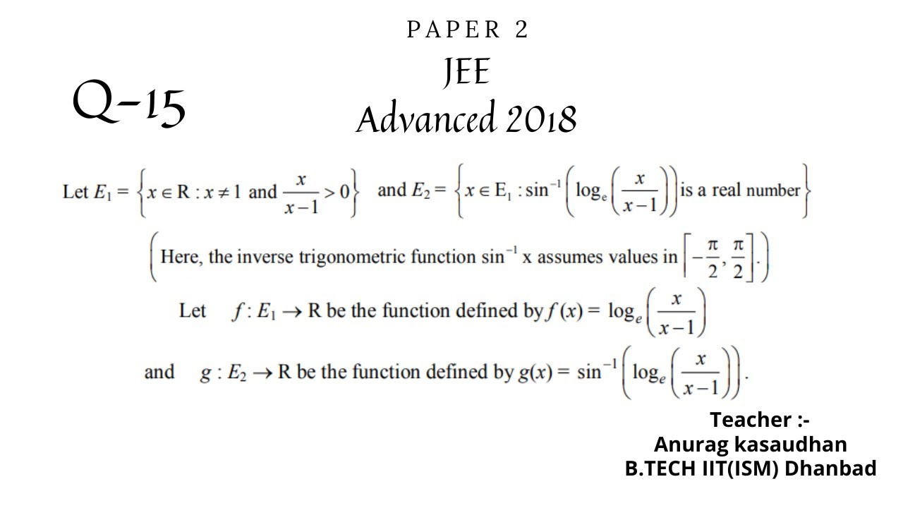 JEE Advanced 2018 Math Paper 2 (Q 15) solution | IIT JEE Maths | # ...