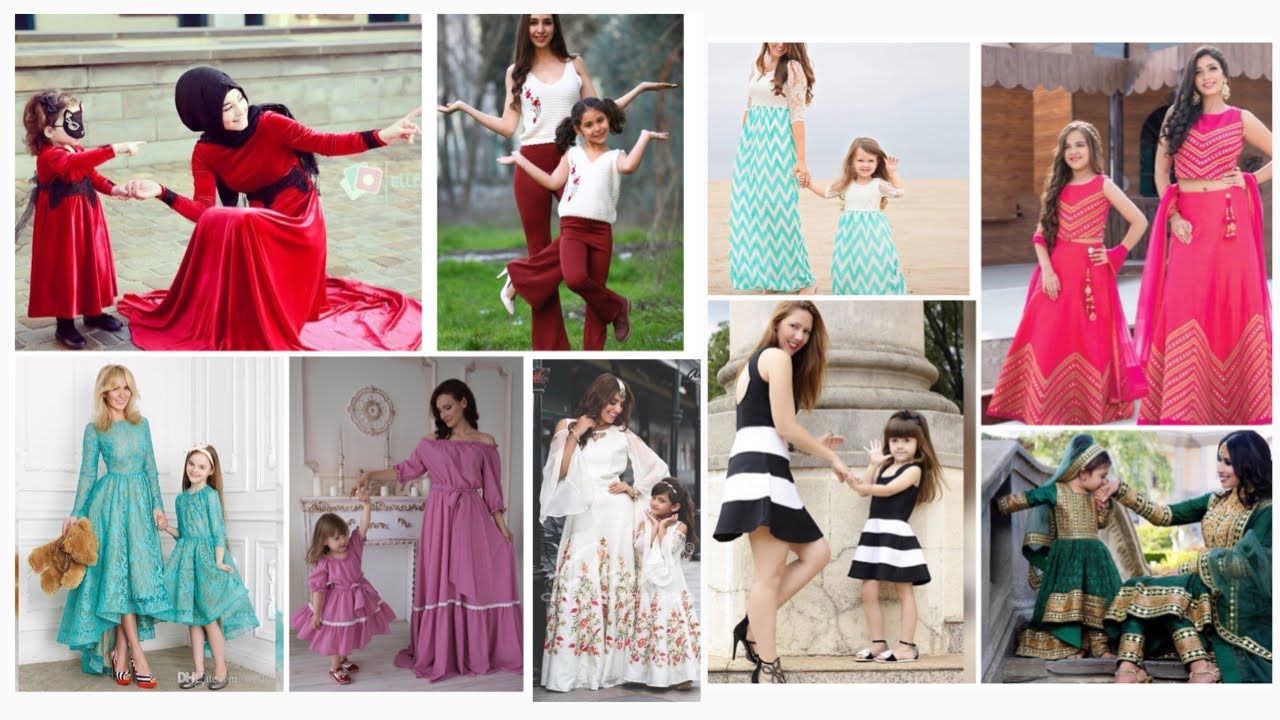 || Fashionable Same Dress collections For Mother & Daughter || - YouTube