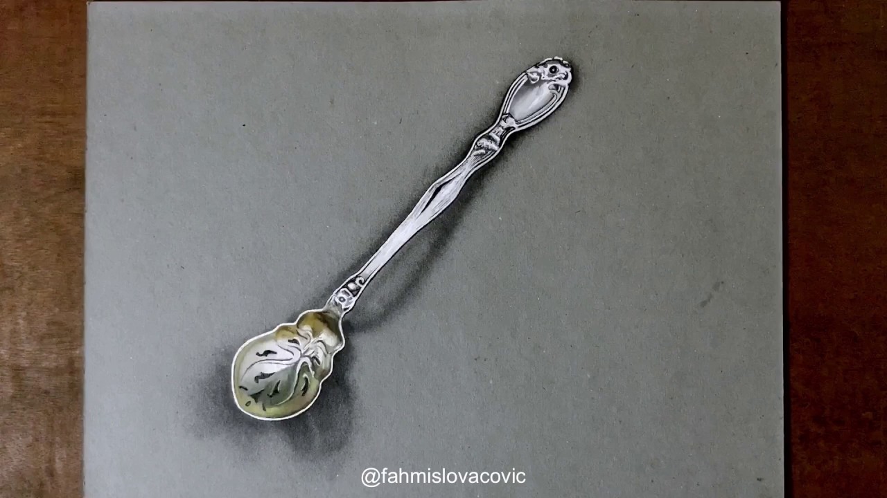 How To Drawing Spoon | 3d Art - YouTube