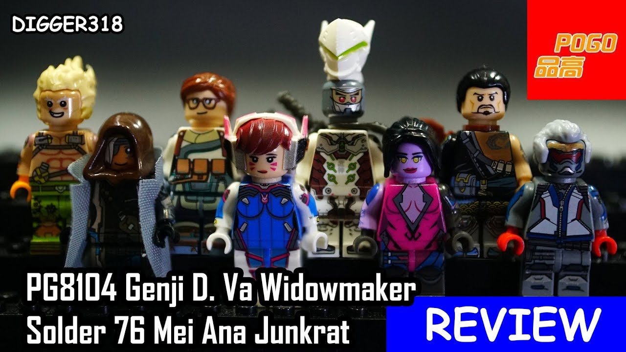 Lego Overwatch Pogo Bootleg PG8104 Genji D. Va Widowmaker Solder 76 Mei ...