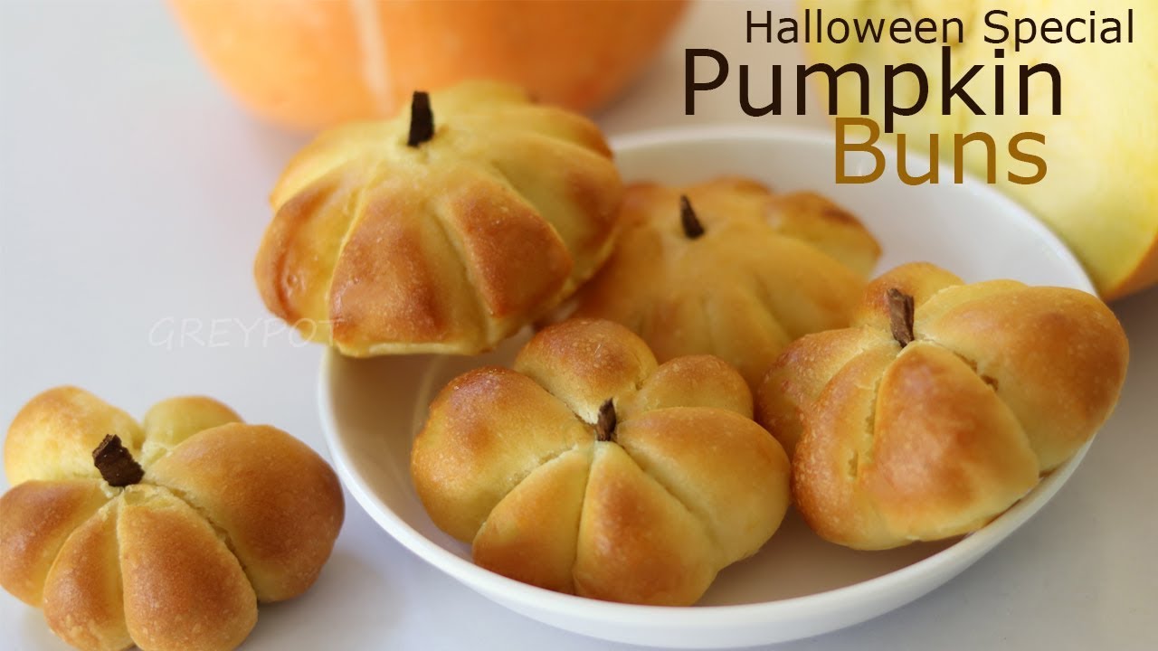 Sweet Pumpkin Buns Halloween Special | Tasty Bun Recipe Video - YouTube