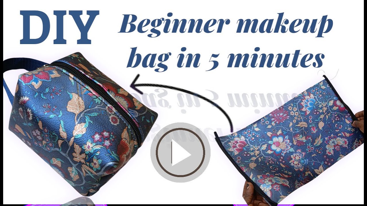 5-Minute Makeup Bag for Beginners / Zipper Pouch DIY - YouTube