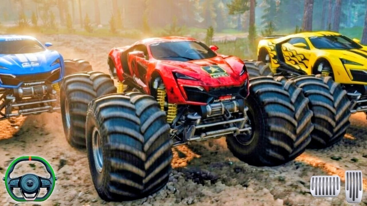 4x4 Monster Truck Mega ramp Stunt - Extreme Super Monster Truck Race ...