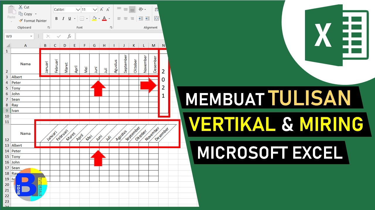 Cara Membuat Tulisan Vertikal di Microsoft Excel | Belajar Excel - YouTube