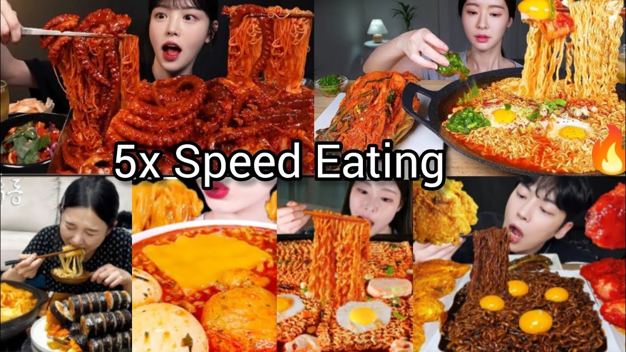 5x Speed Eating Sound | BEST FOOD COMPILATION | ASMR MUKBANG ...