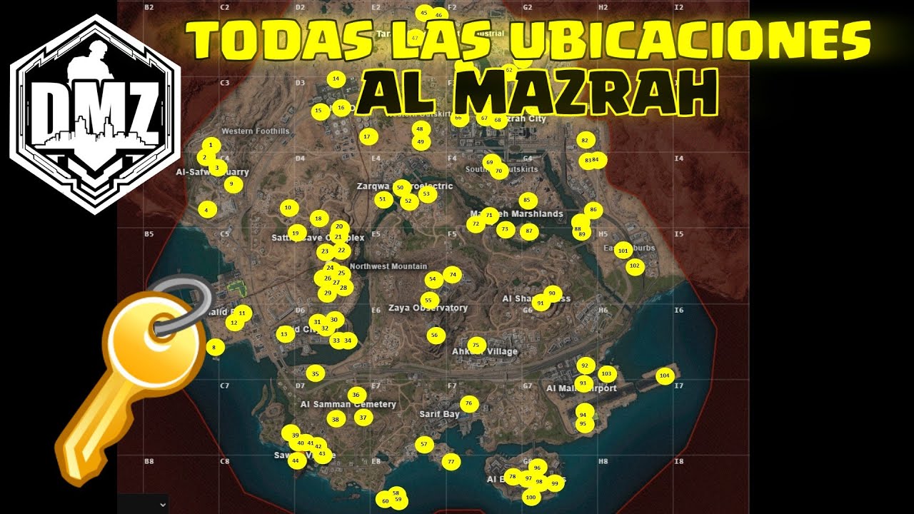 TODAS LAS UBICACIONES DE LLAVES ️ MAPA AL MAZRAH 🔥 DMZ TEMPORADA 6 🔥 ...