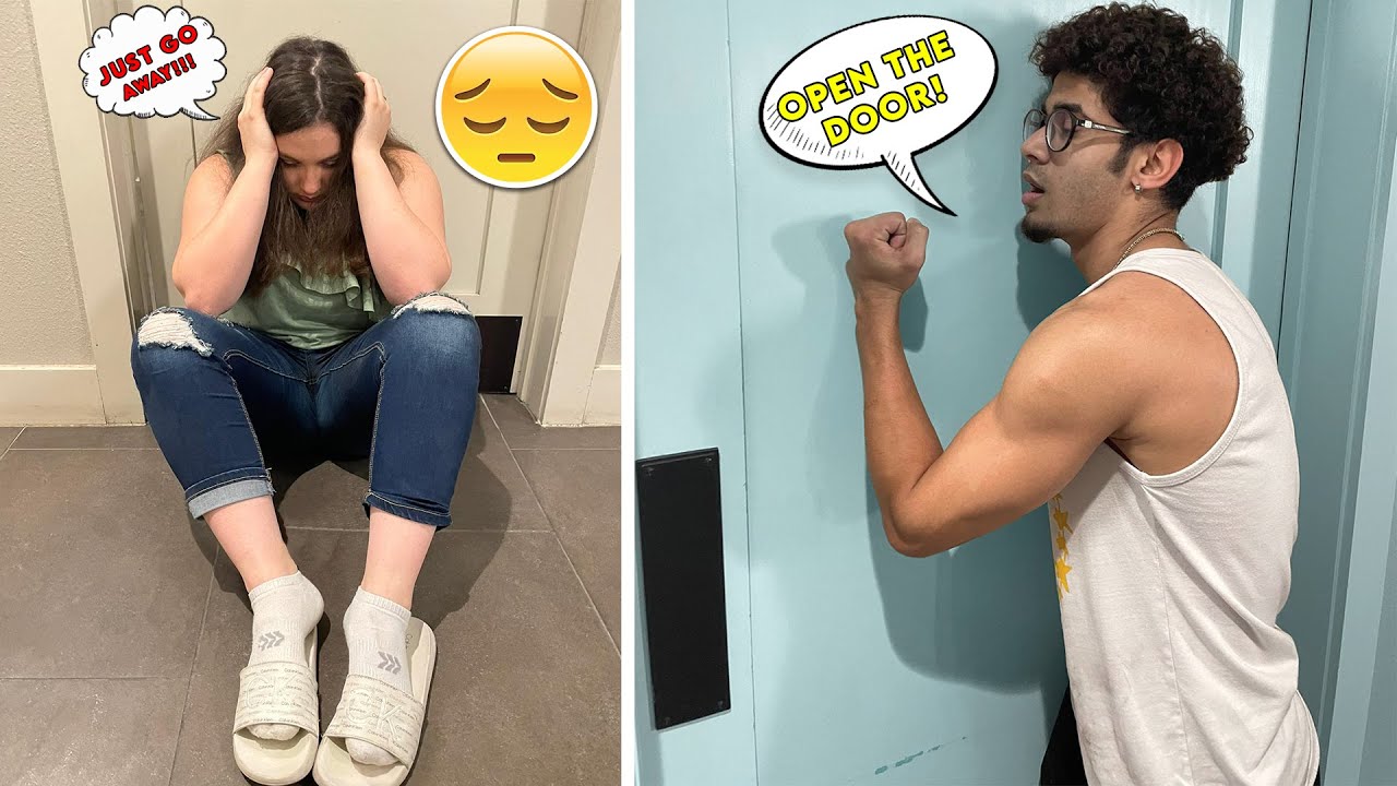 Crying Behind The Bathroom Door To Get My Best Friends Reaction! (MUST ...