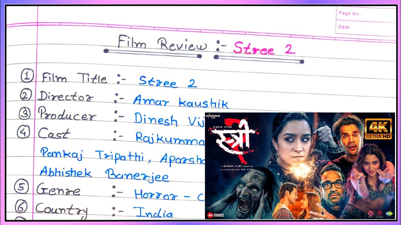 Film Review Stree 2 | Film Review Writing | Film Review Writing For ...