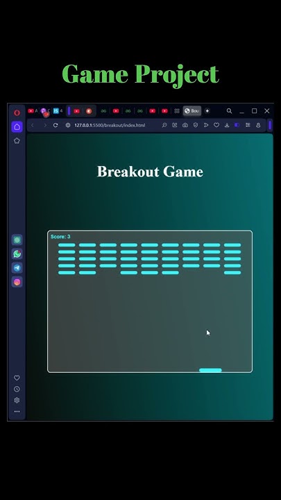 Create a breakout game using html CSS and JS | JavaScript Projects | JS ...