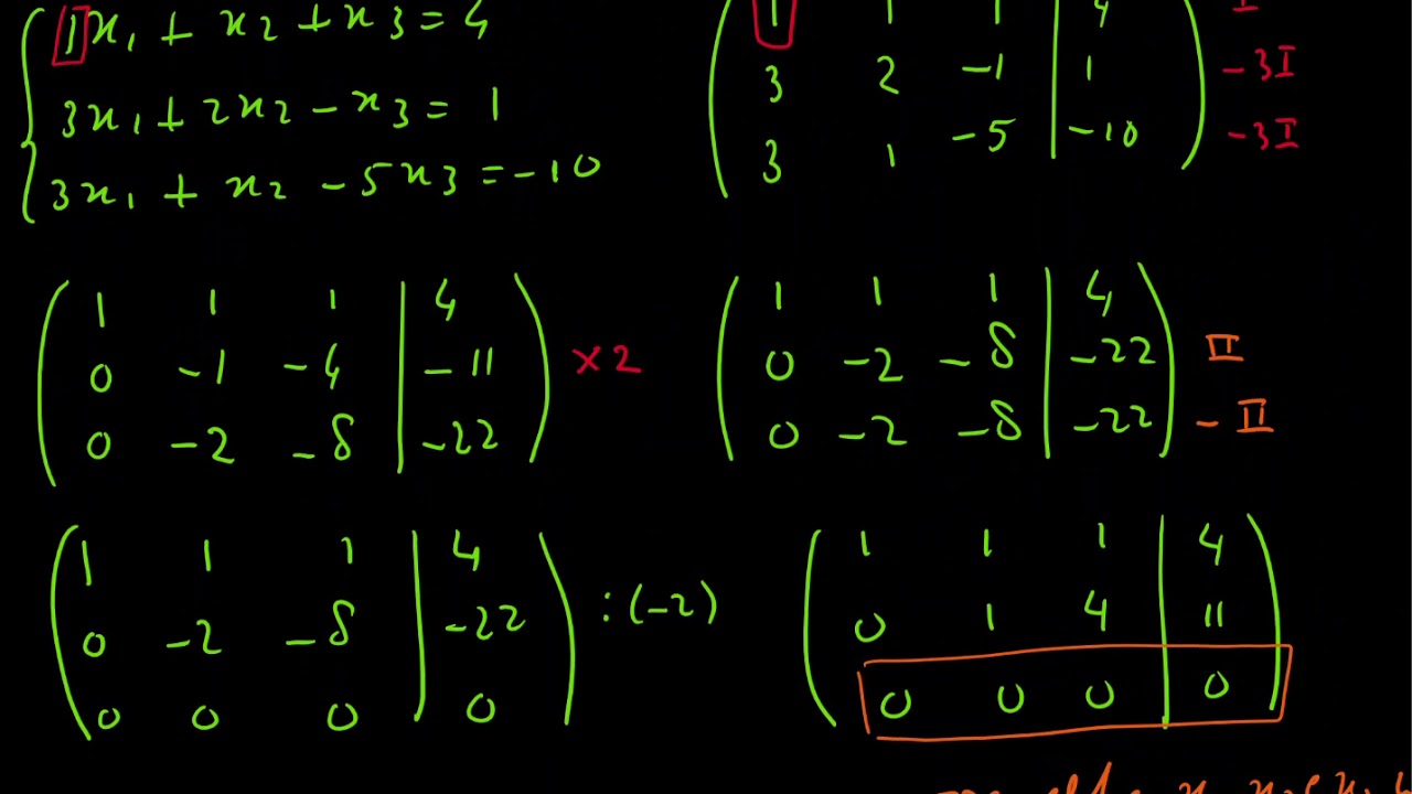 TW1_Matrixrekening_Afhankelijk stelsel met 3 vergelijkingen - YouTube