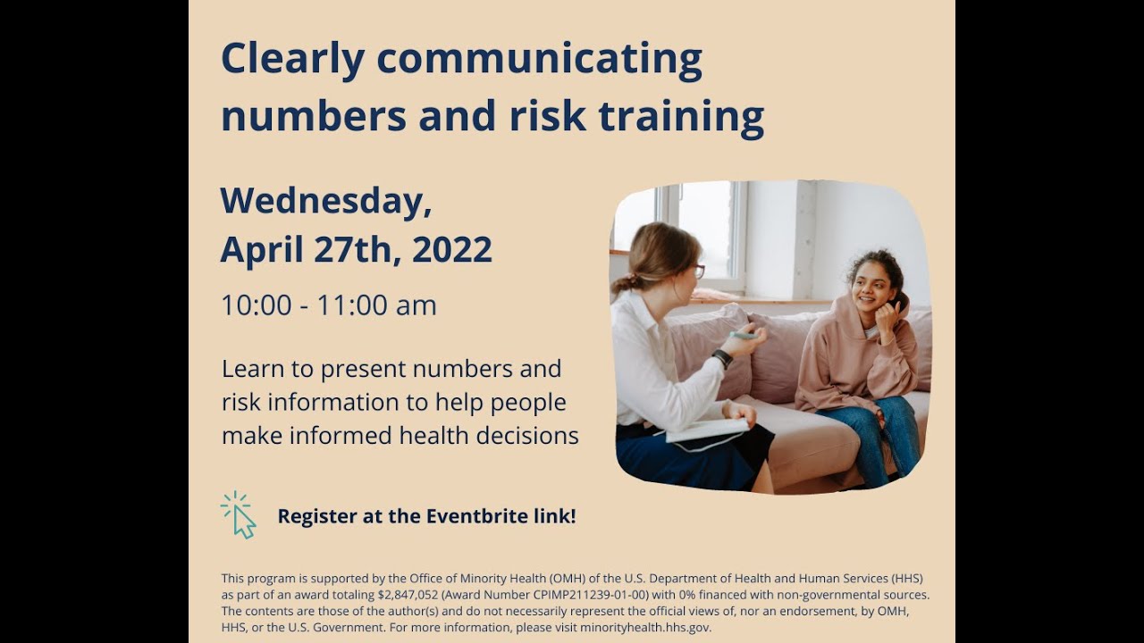 Health Literacy Webinar #5: Communicating Numbers and Risk - YouTube