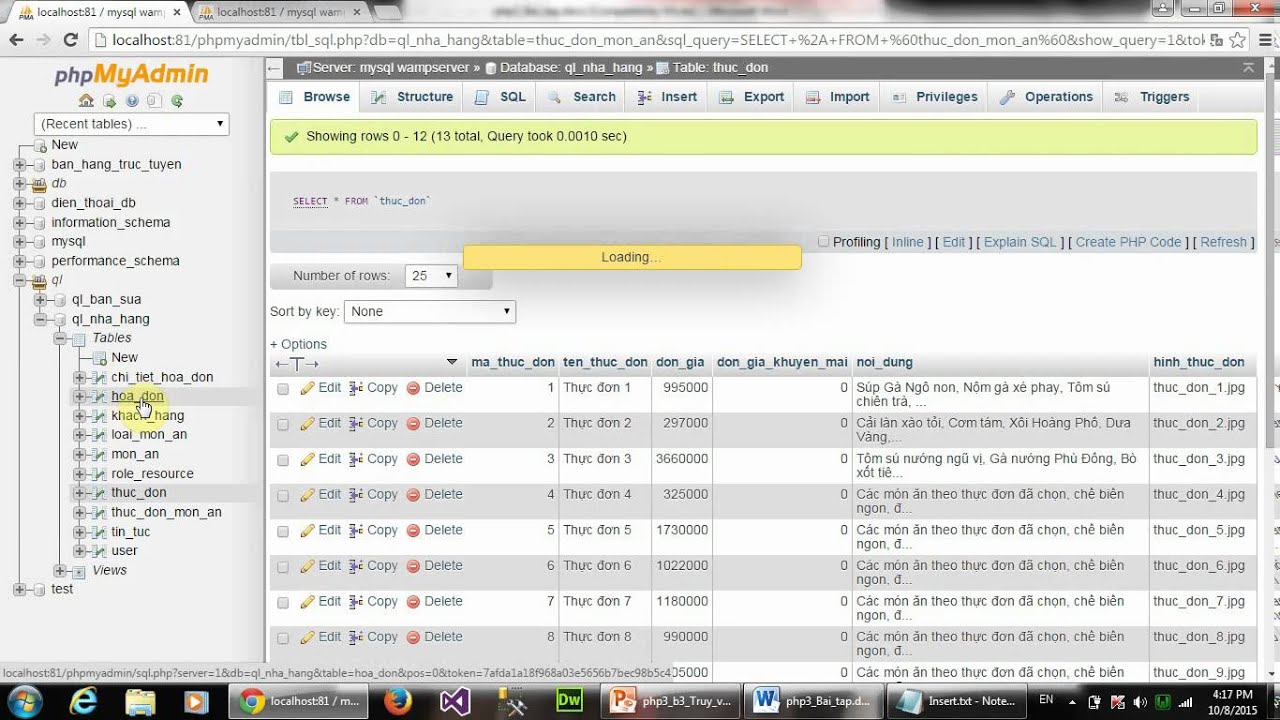 Bài 3: Truy vấn trong CSDL MySQL - Truy vấn con và Cập nhật dữ liệu (BT ...