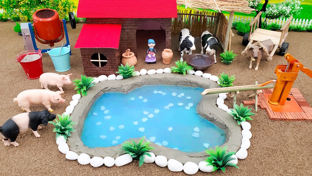DIY making mini Farm Diorama with Cow Shed - Mini Hand Pumb Supply ...