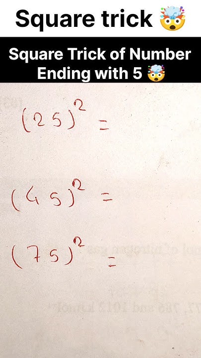 Square Trick of Numbers Ending with 5 🤯 | Vedic Math Trick #Shorts #trebding #squretrick - YouTube