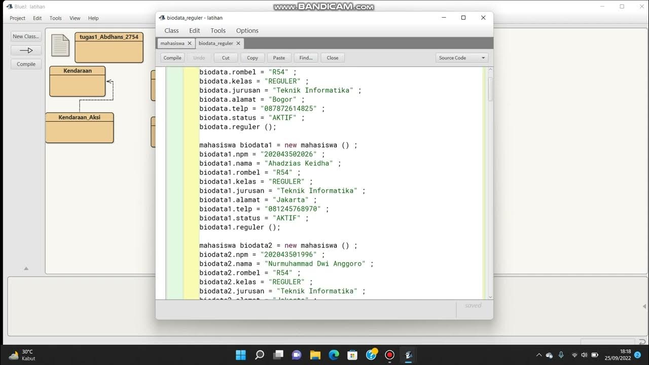 PEMBUATAN CLASS DAN OBJECT PADA JAVA DENGAN METHOD - Tugas PBO Abdhan Syakur_202043502754_R54 ...