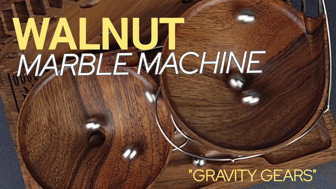 WALNUT Marble Machine with GRAVITY WELLS - YouTube