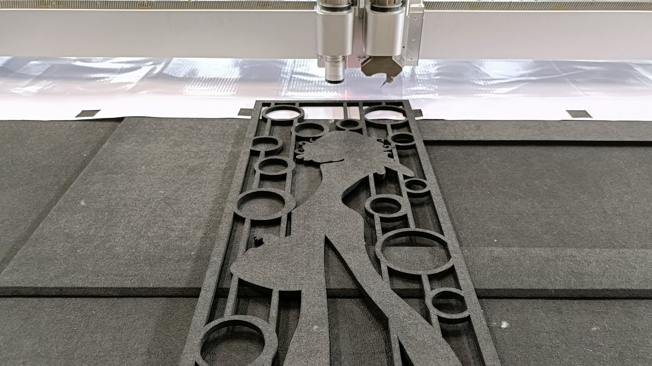 Polyester Acoustic Panel Cutting Machine - YouTube