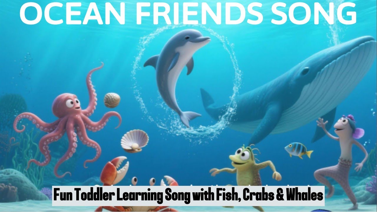 OCEAN FRIENDS SONG. Fun Toddler Learning Song with Fish, Crabs & Whales ...