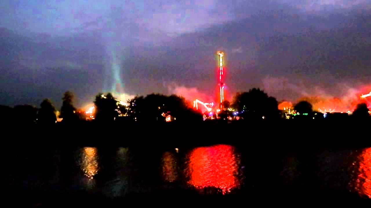 Barnstaple Fair at night from Rock Park - YouTube