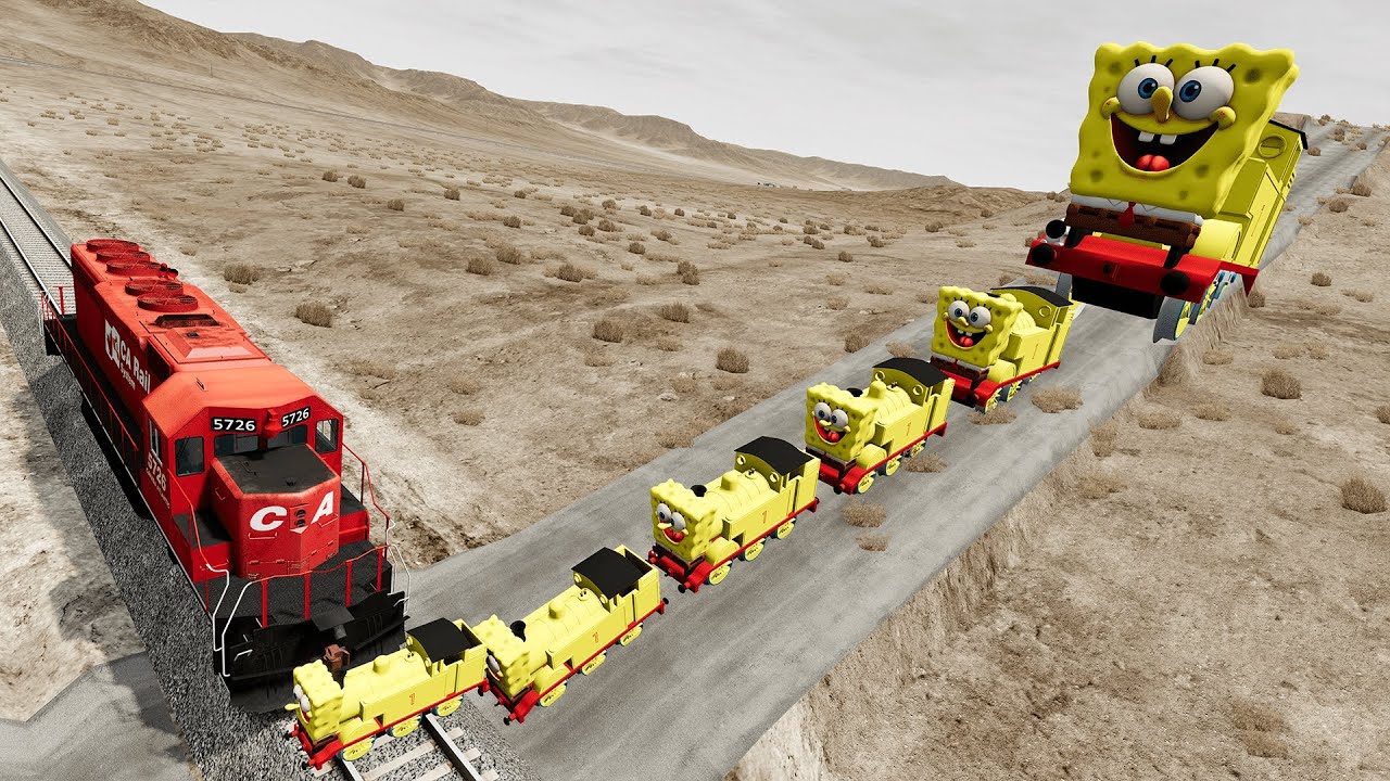 Big & Small Thomas Train Spongebob vs Train and..... - YouTube