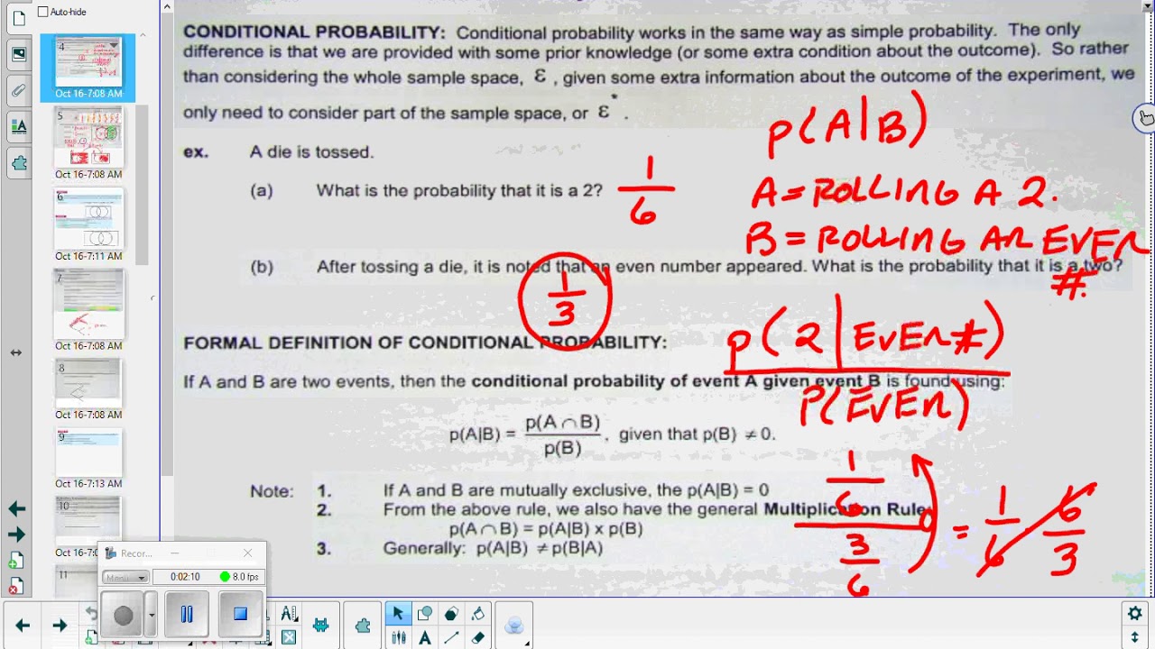 Conditional probability lesson part 3 11 17 2020 - YouTube
