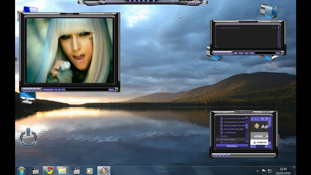 Windows 7 Dreamscene and Winamp - YouTube